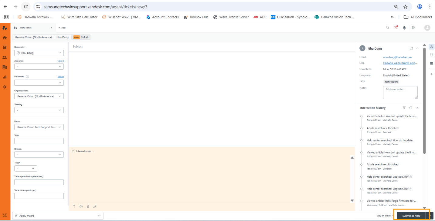 How do I submit a new support request? – Hanwha Vision Support Portal