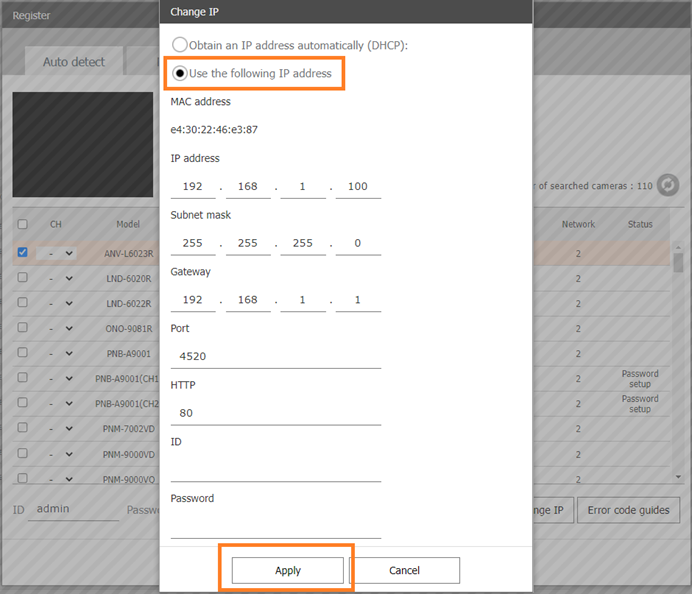 How can I assign an IP to all of my cameras at once from the camera ...