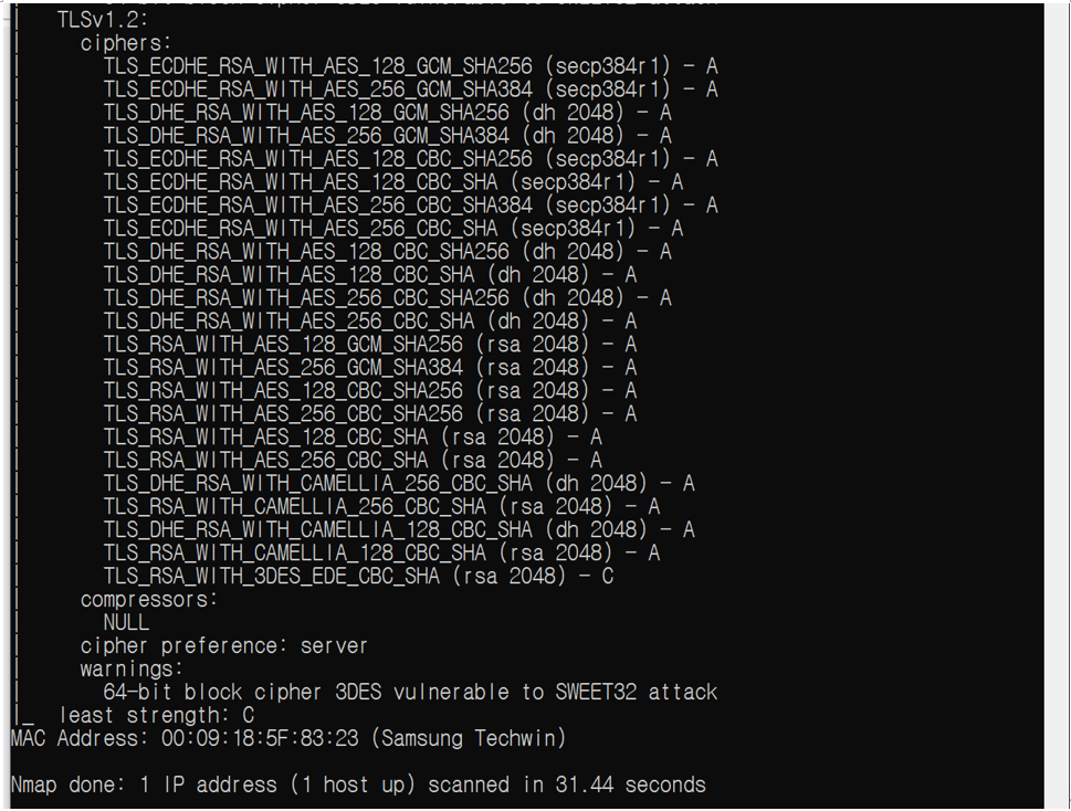 How to check TLS Cipher suite – Hanwha Vision Support Portal