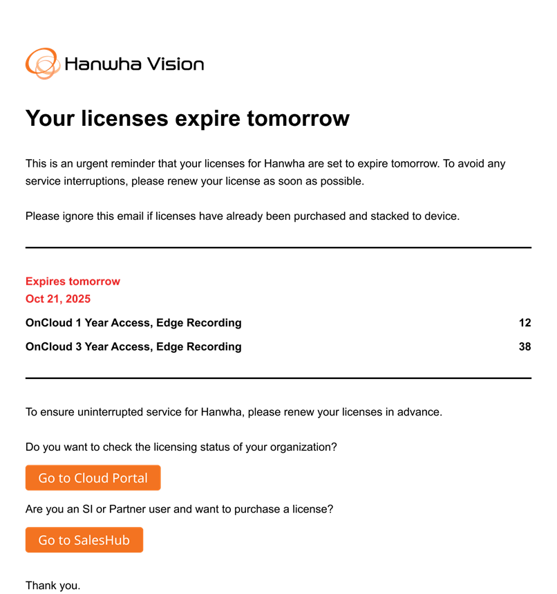 Cloud Portal: Understanding License Expiration Notifications – Hanwha ...