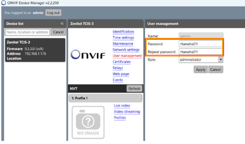 How to Configure ONVIF password on Zenitel Intercom – Hanwha Vision ...